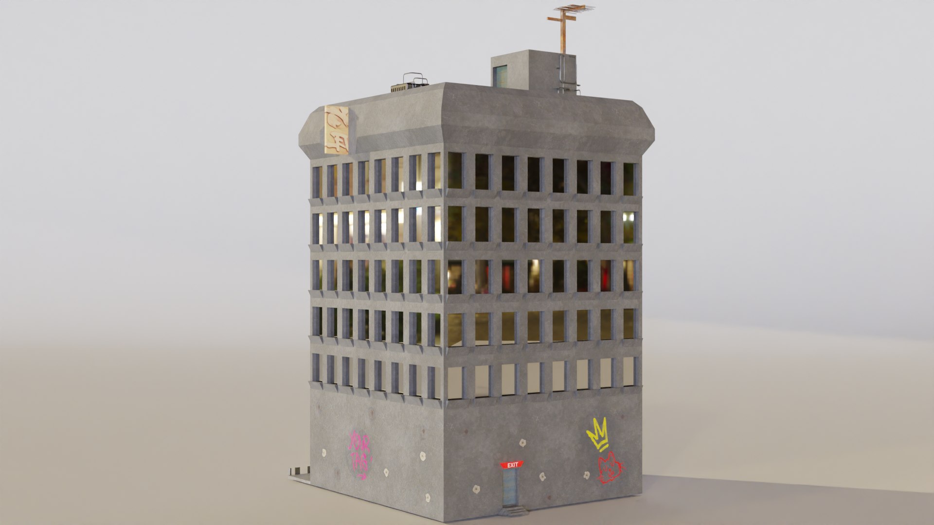 Cyberpunk Hotel 3D Model - TurboSquid 2104600