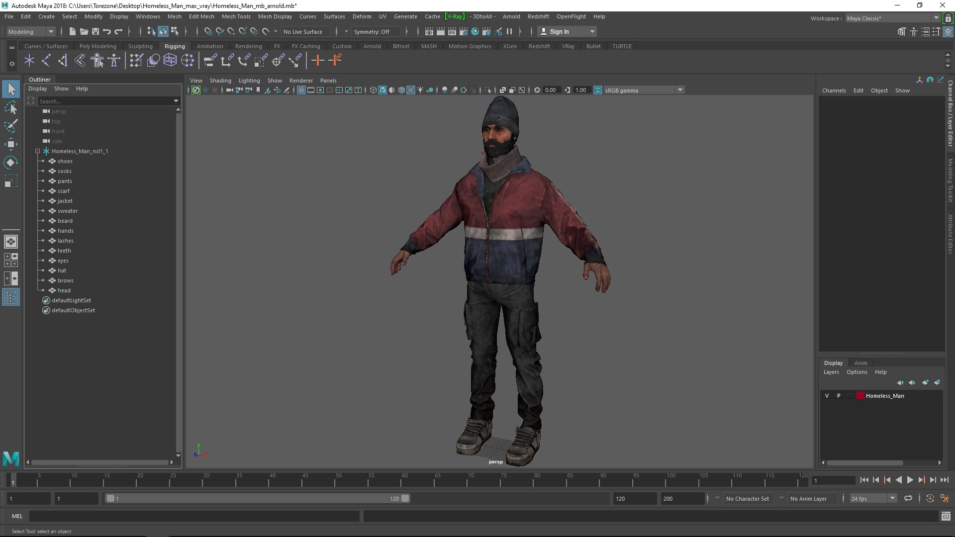 Homeless Man 3D Model - TurboSquid 2308487