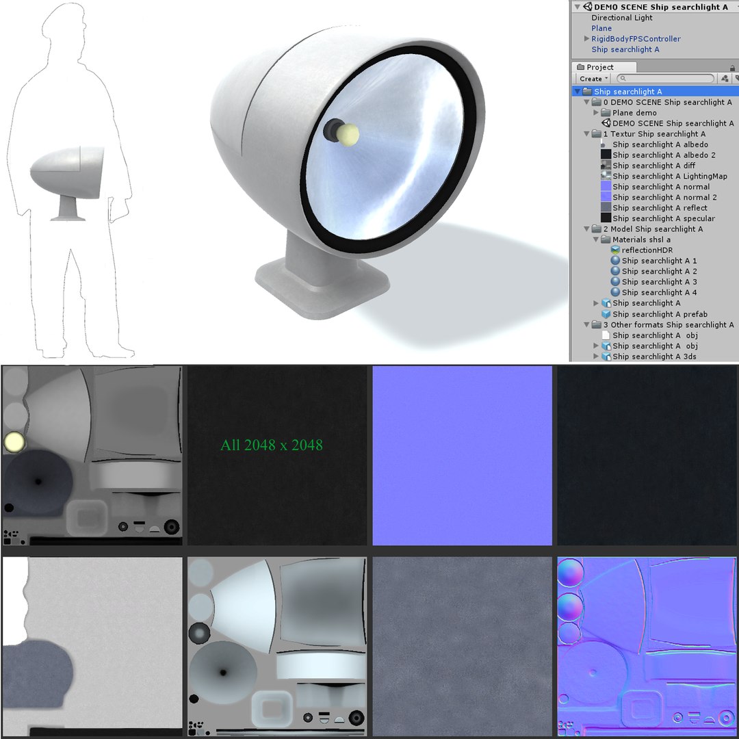 Ship Searchlight 3D Model - TurboSquid 1337667