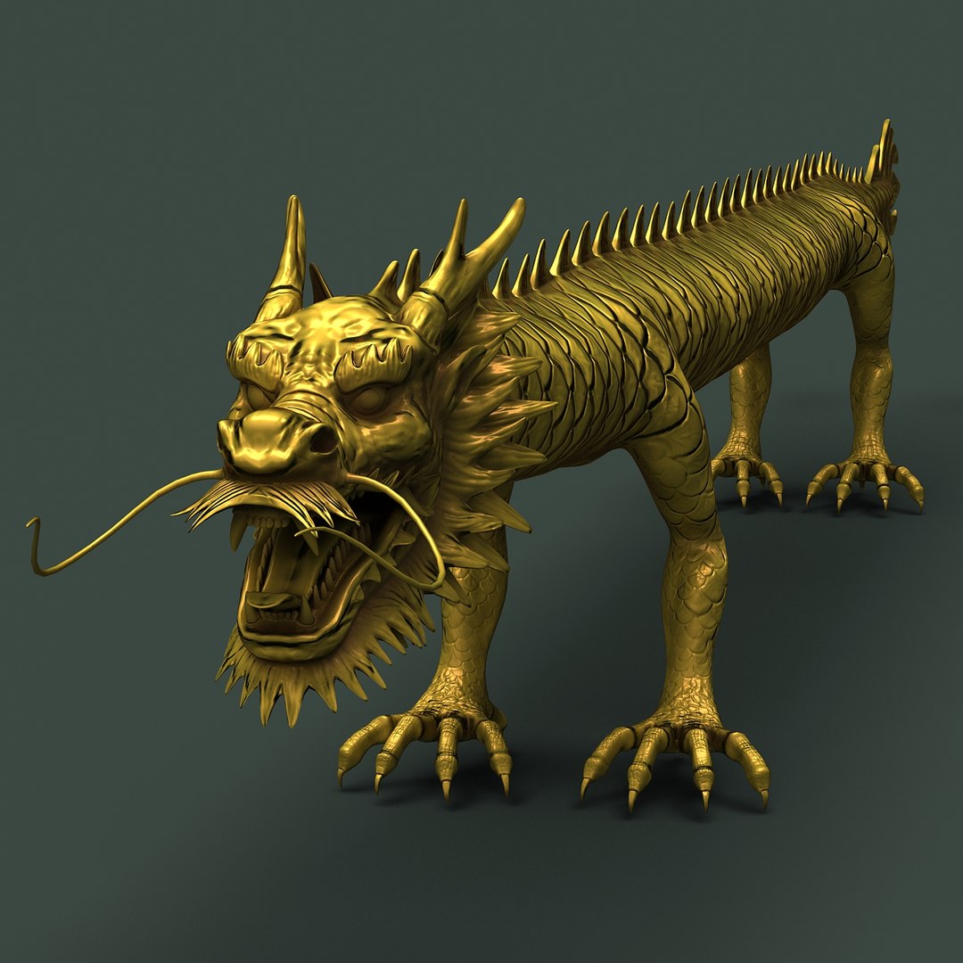 Ancient Straight Dragon Asian 3d 3ds