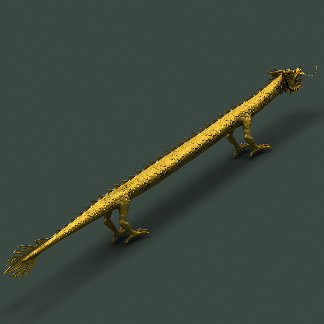 Ancient Straight Dragon Asian 3d 3ds