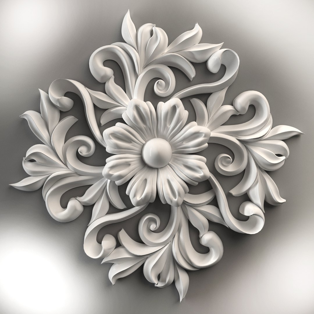 3D Wall Decor Flowers With Leaves For Milling CNC Machines - TurboSquid ...