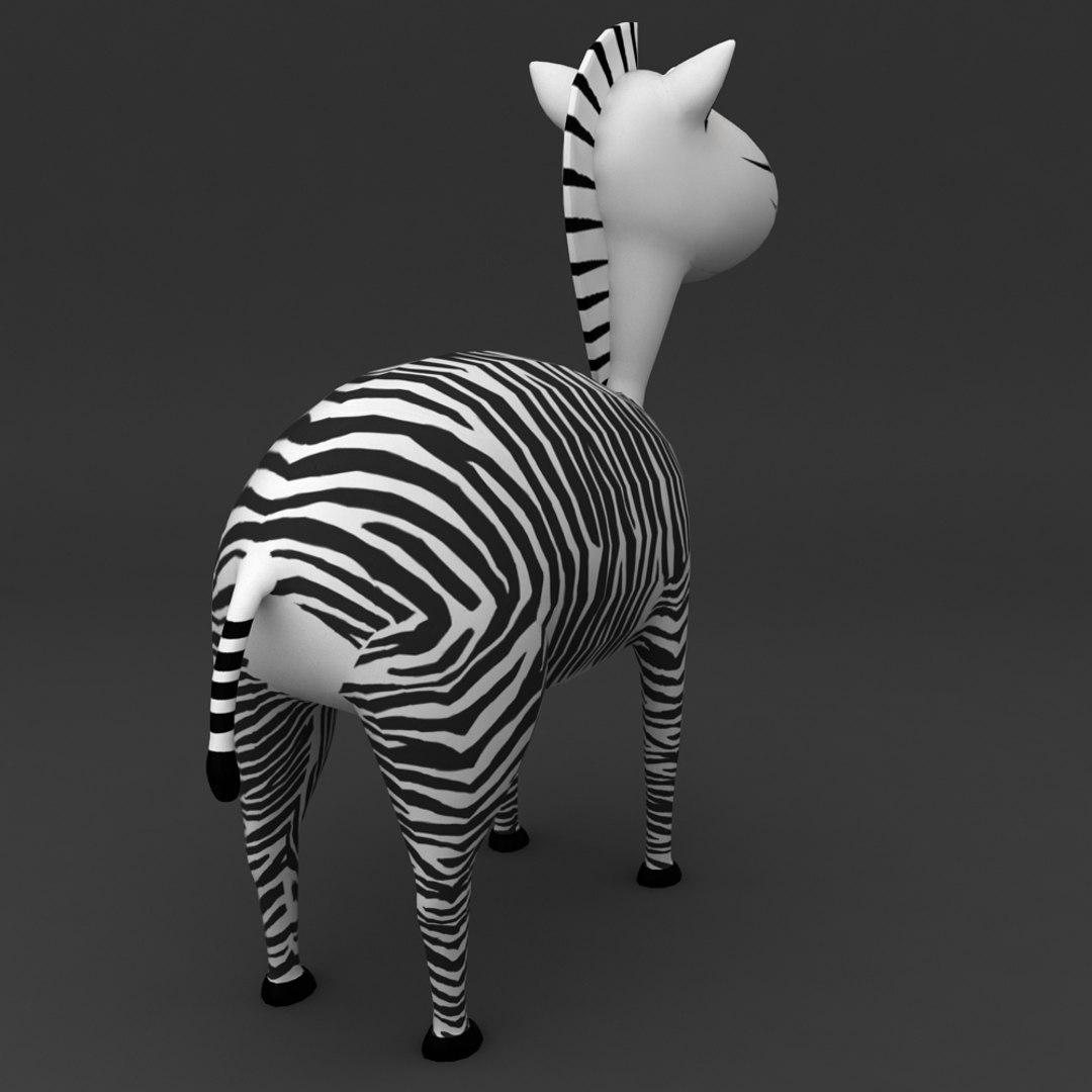 3d Zebra Rigged Model