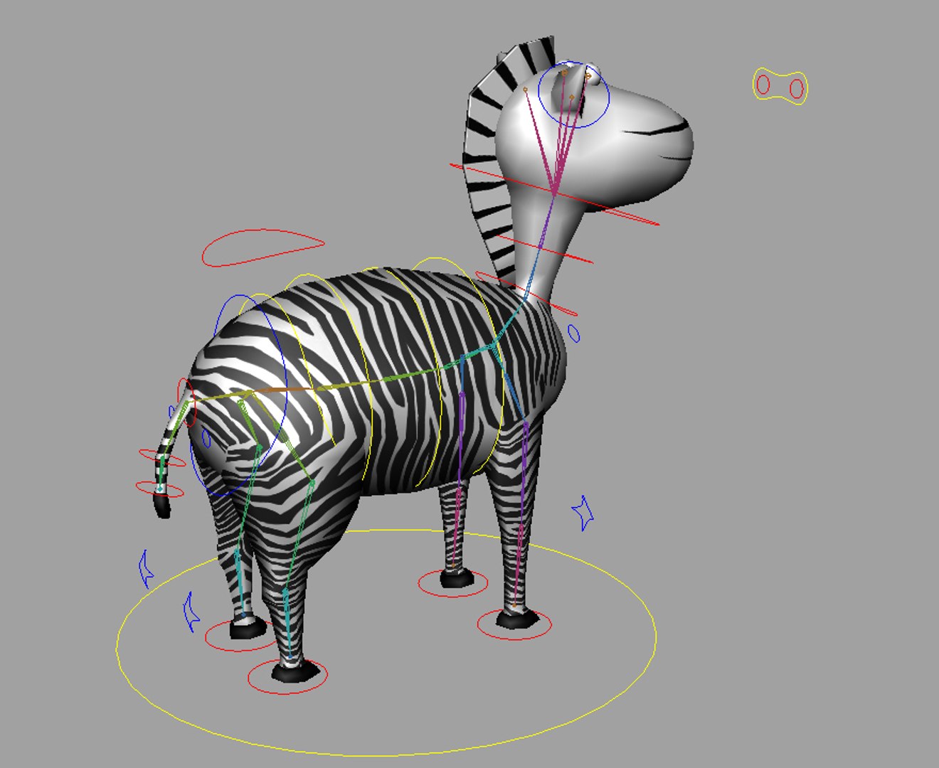 3d Zebra Rigged Model