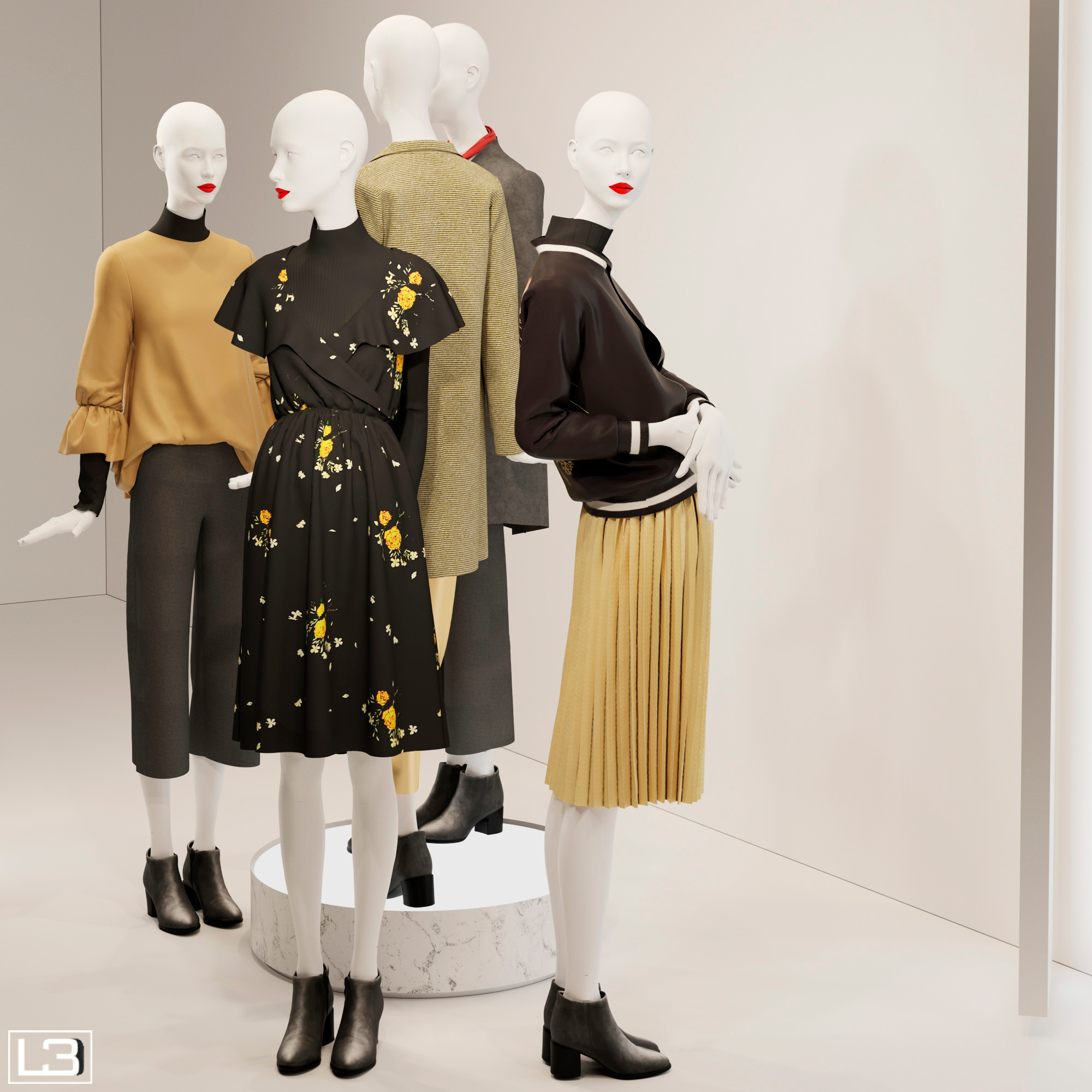 Fashion store mannequins zara 3D model - TurboSquid 1642402
