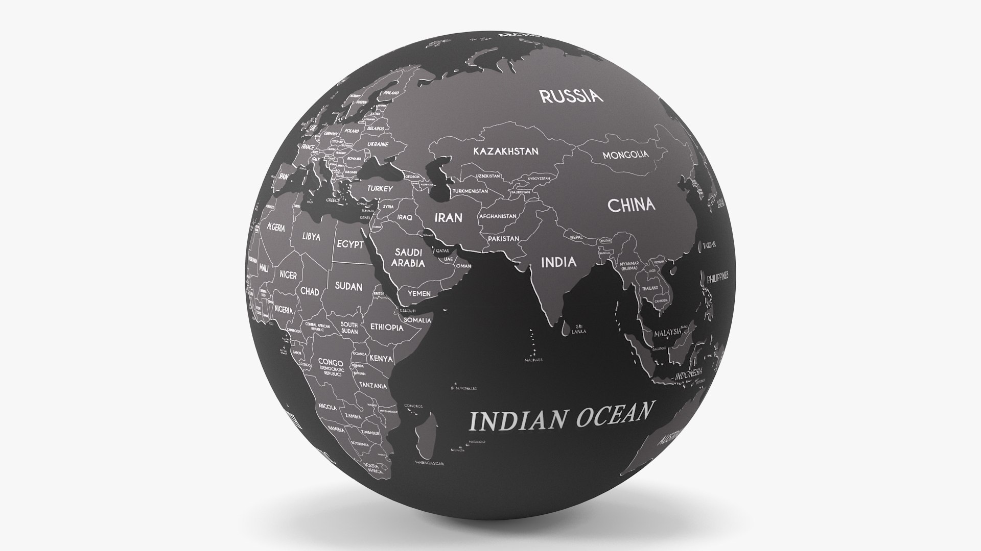 3D Black World Globe model - TurboSquid 1879439