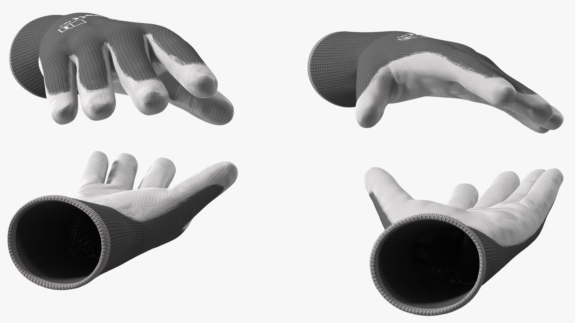 3D Safety Work Gloves Gray Rigged For Modo - TurboSquid 1859827