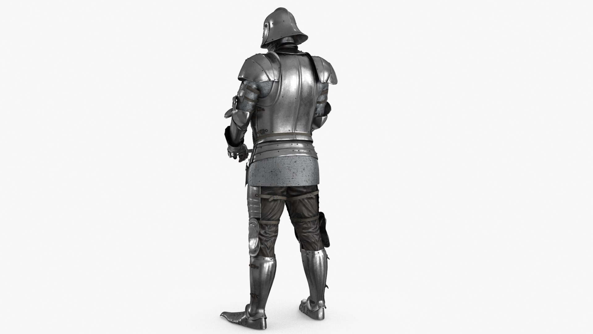 3D Medieval Knight Gothic Plate Armor Two-Handed Sword pose3 model ...