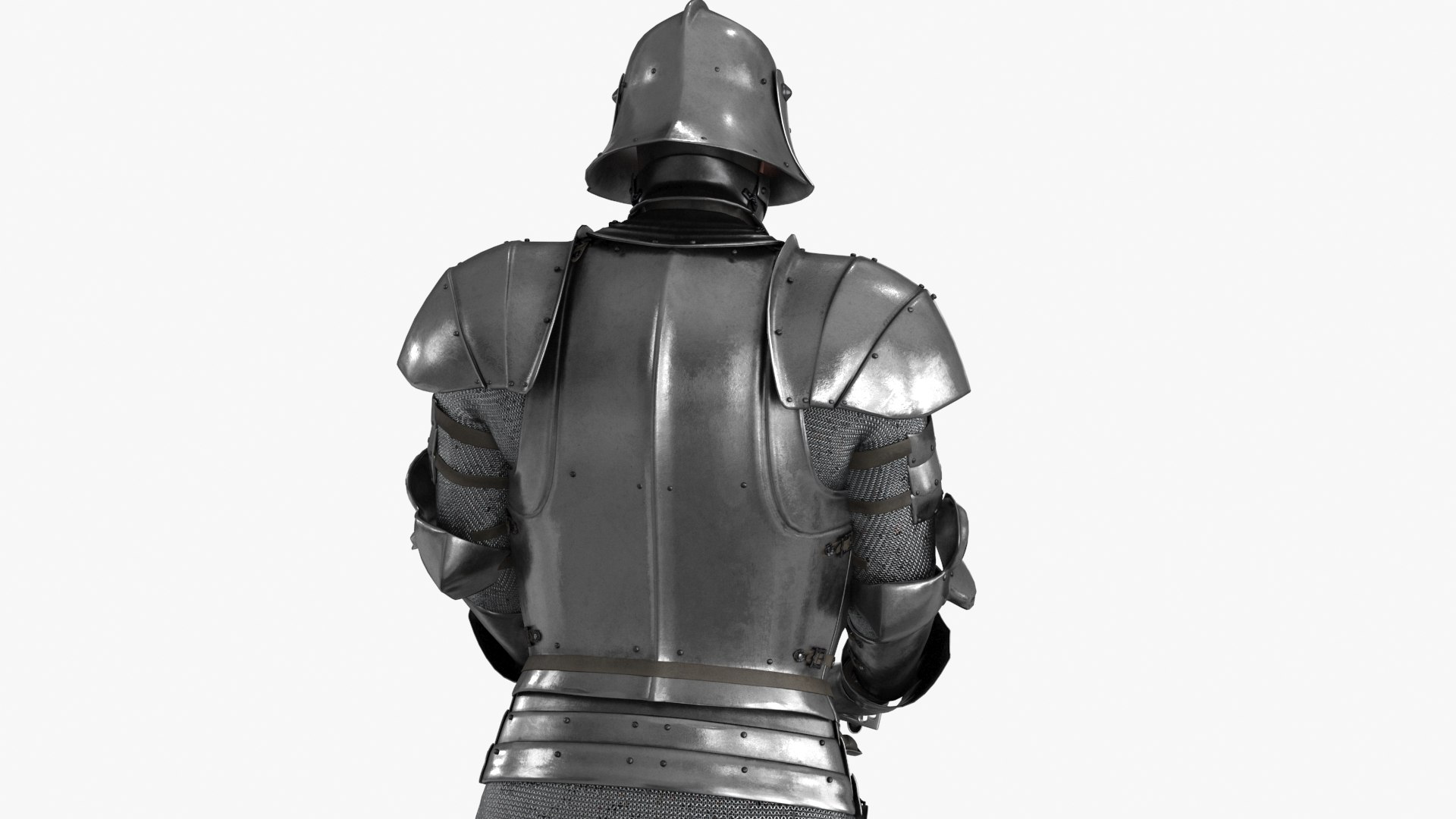 3D Medieval Knight Gothic Plate Armor Two-Handed Sword Pose3 Model ...