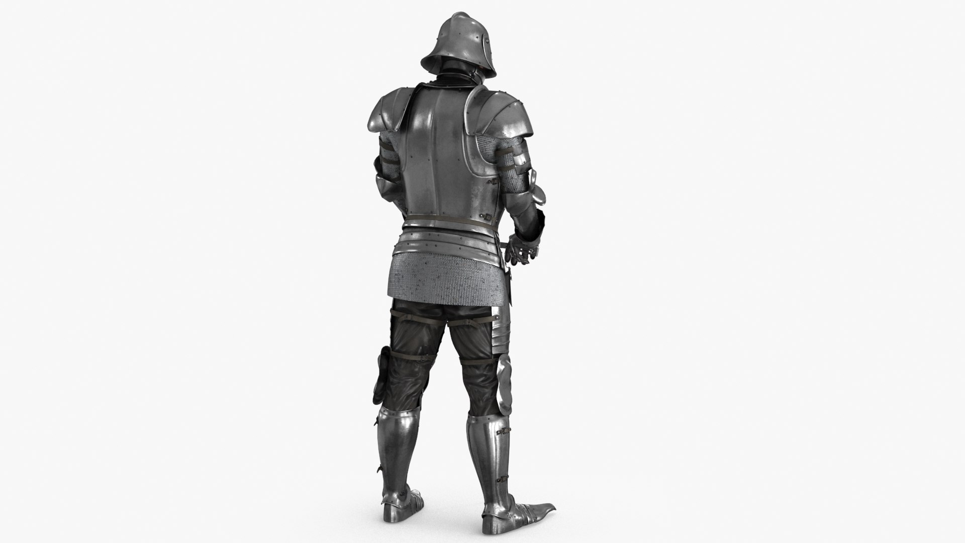 3D Medieval Knight Gothic Plate Armor Two-Handed Sword Pose3 Model ...