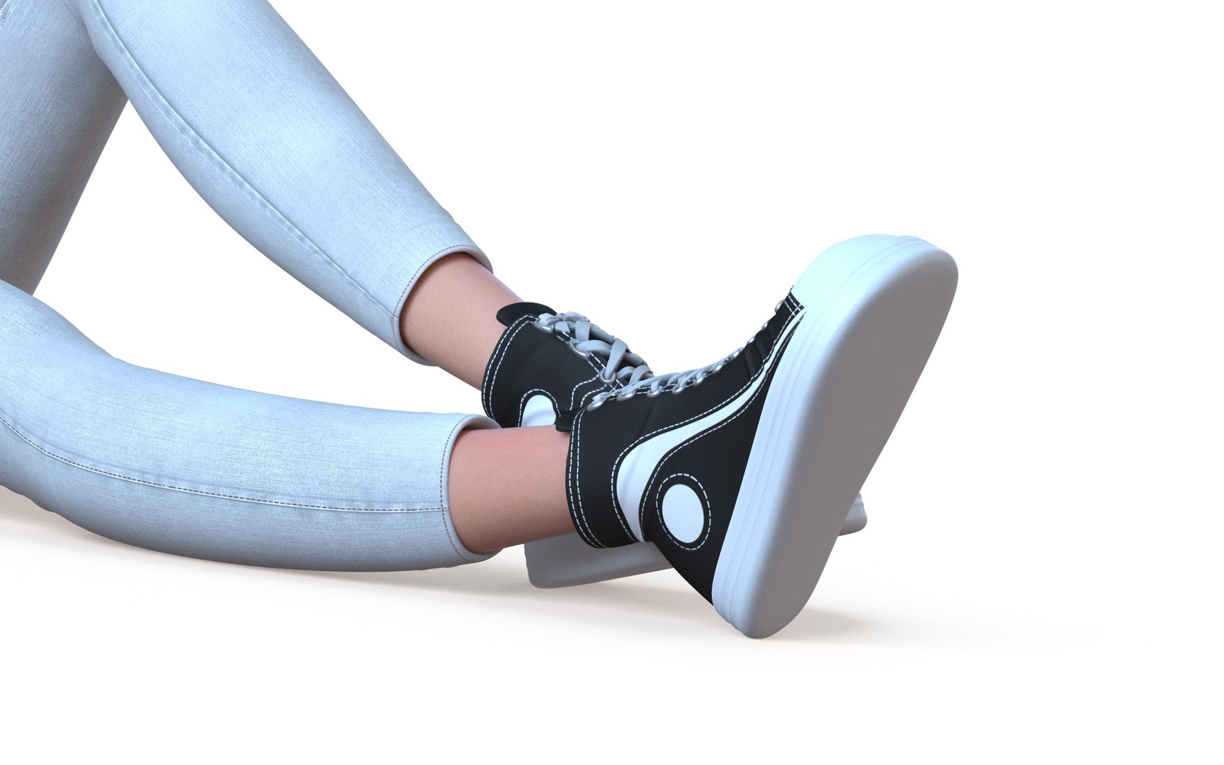 Cartoon Girl Blonde Casual Sitting Pink 3D Model - TurboSquid 2271180