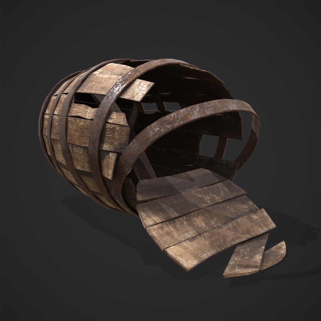 3D Broken Barrel Model - TurboSquid 1817354