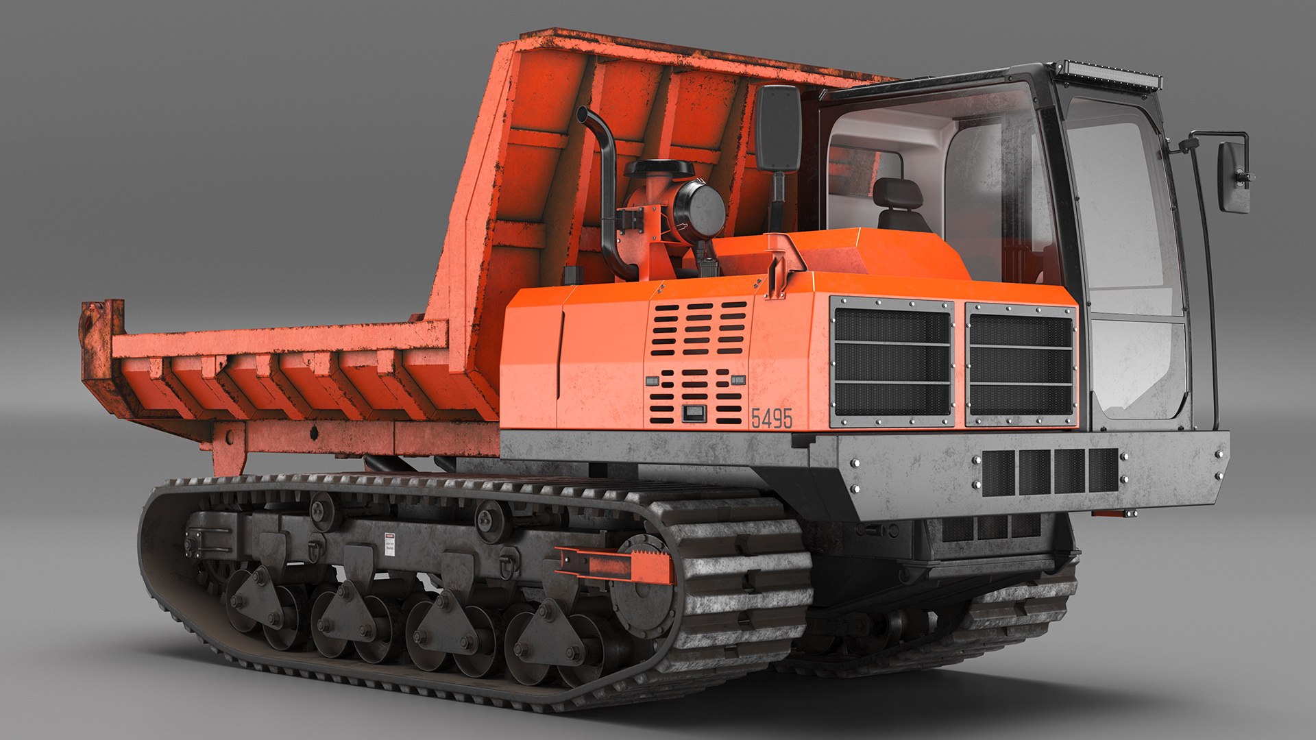 3D Small Crawler Dumper Orange Old model - TurboSquid 2155087