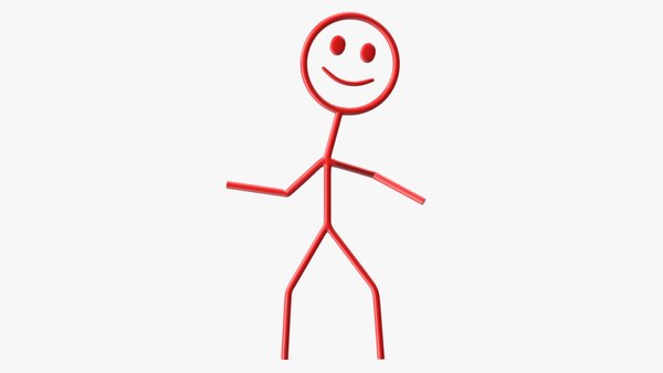 modelo 3d Stickman Figura Roja Aparejada - TurboSquid 2078011