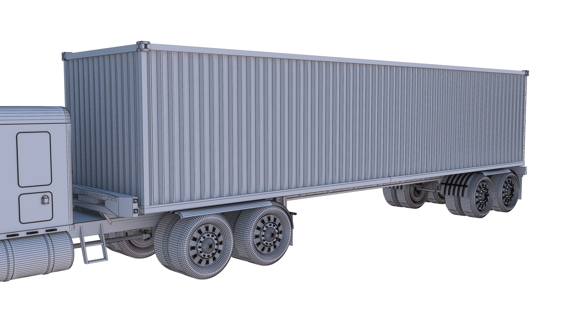 Container Cargo Trailer Truck 3D Model - TurboSquid 1720006