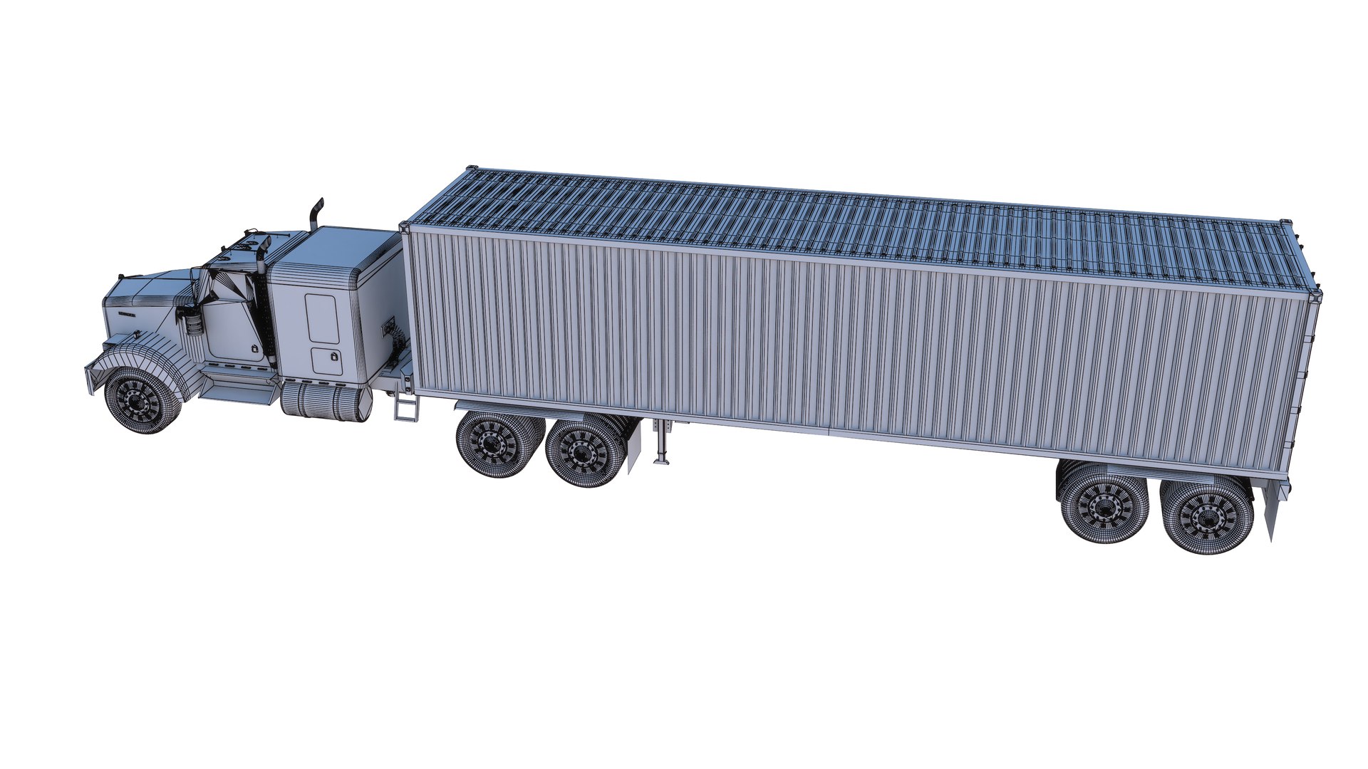 Container Cargo Trailer Truck 3D Model - TurboSquid 1720006