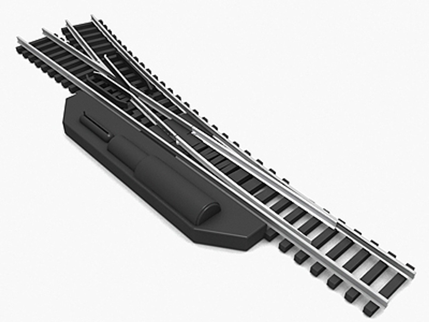 3d Model Of 2558 Right Turn-out Railroad Track