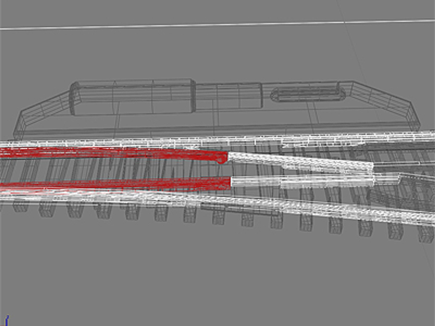 3d Model Of 2558 Right Turn-out Railroad Track