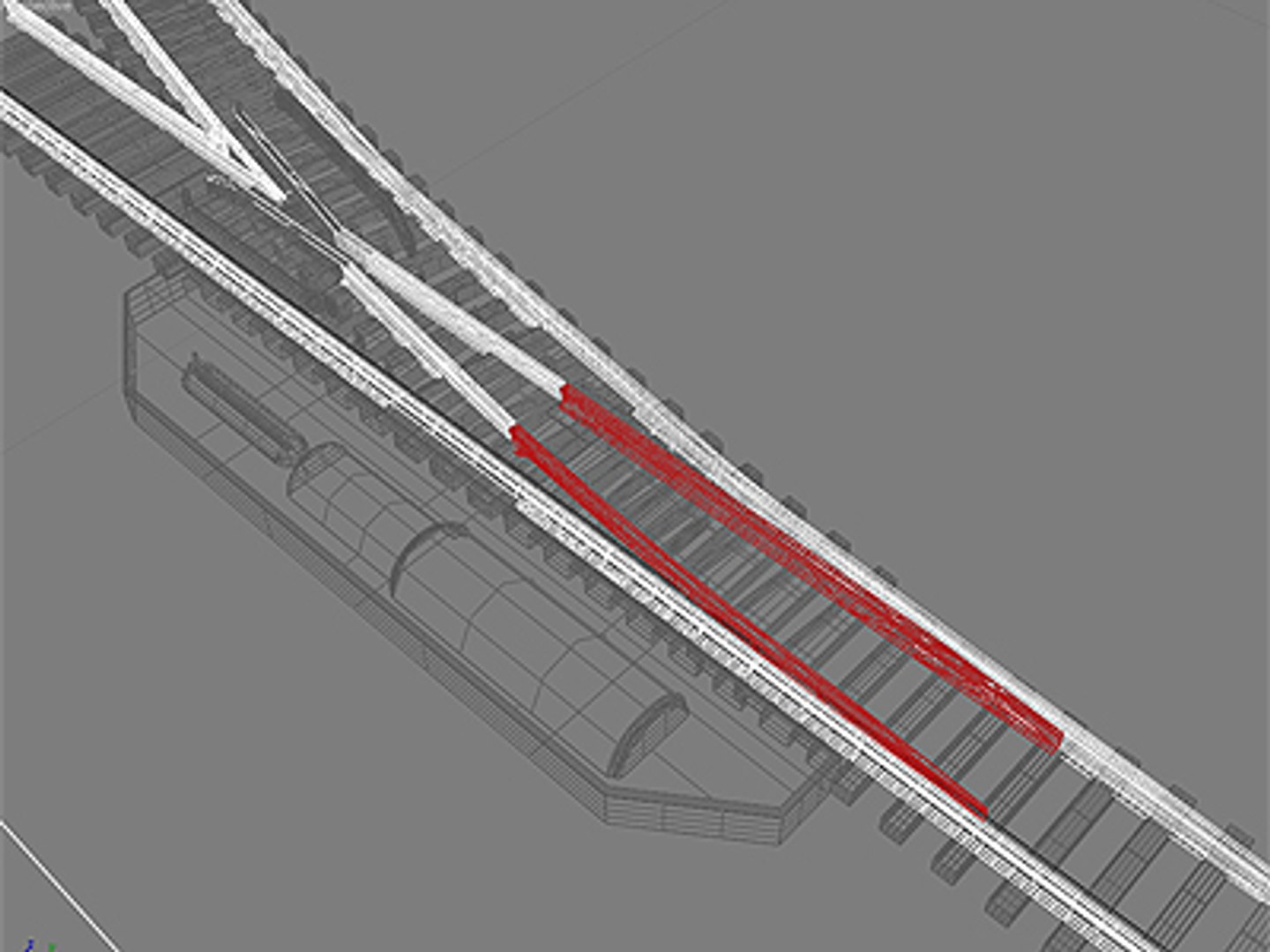 3d Model Of 2558 Right Turn-out Railroad Track