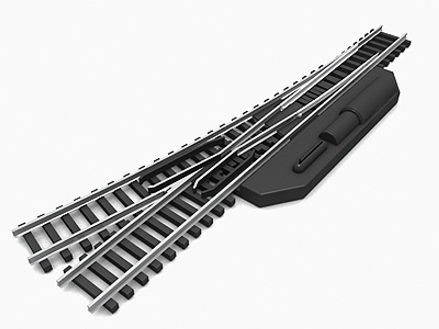 3d Model Of 2558 Right Turn-out Railroad Track