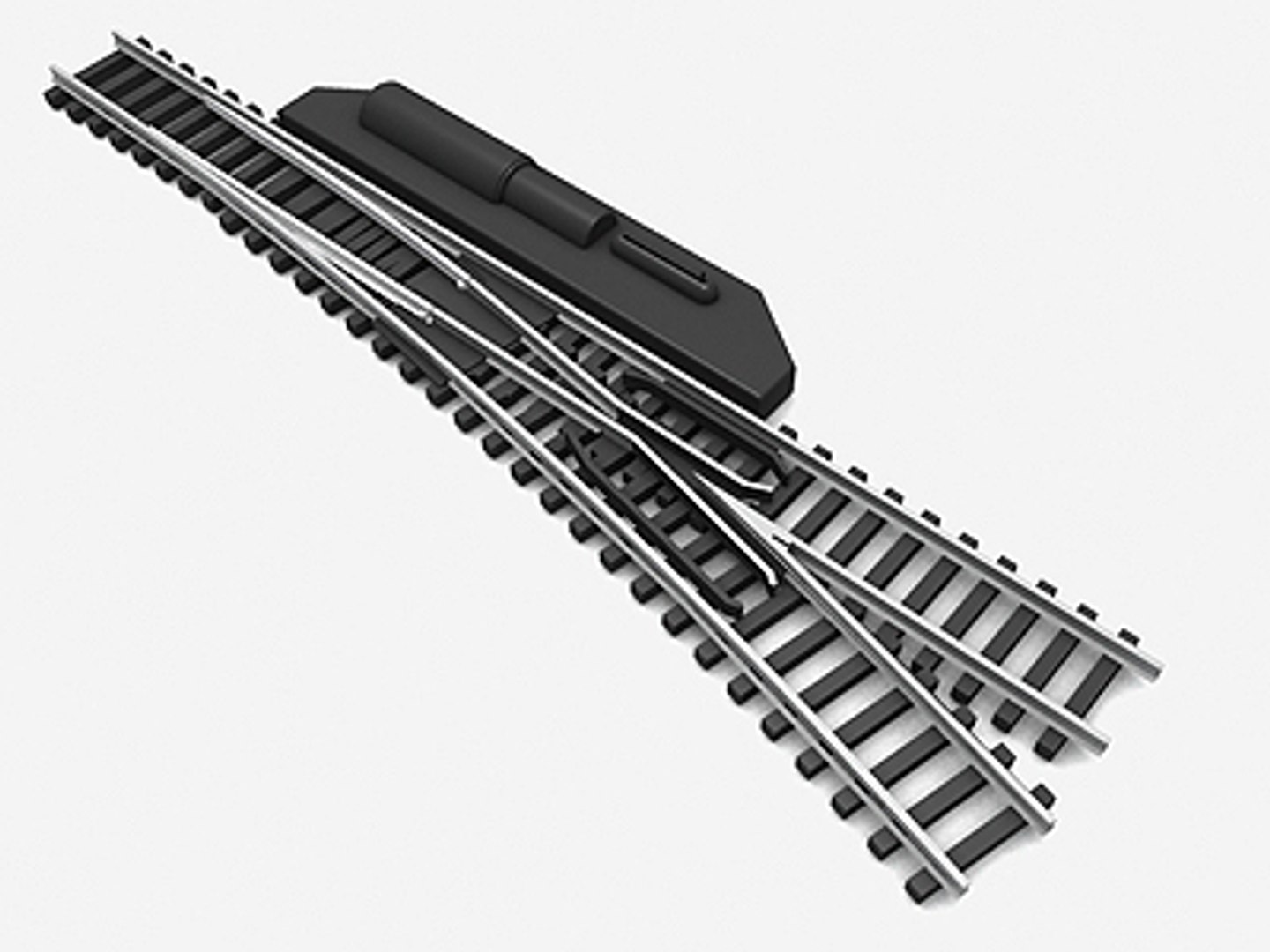 3d Model Of 2558 Right Turn-out Railroad Track