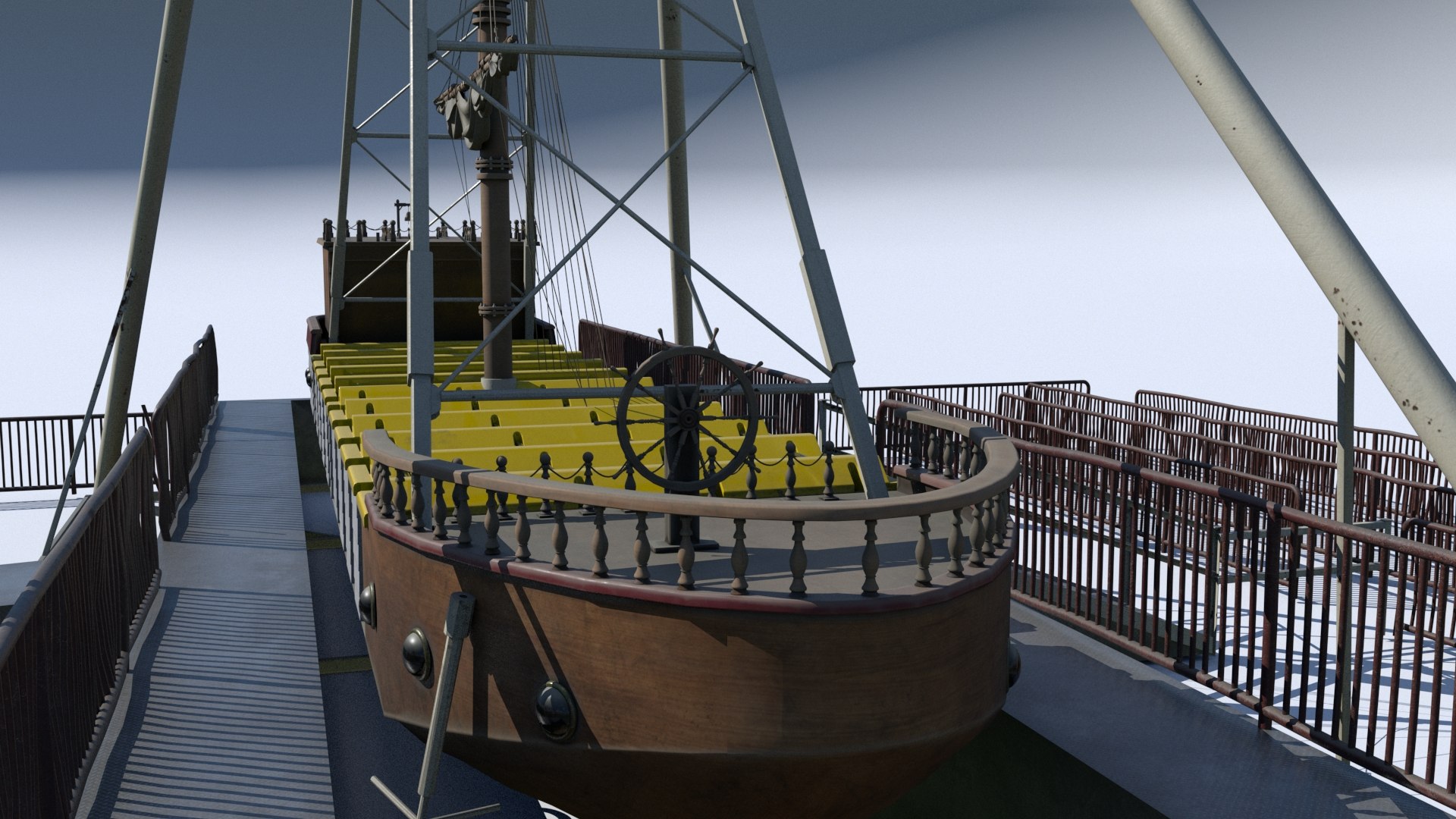 3D Pirate Ship Carousel - TurboSquid 2070545