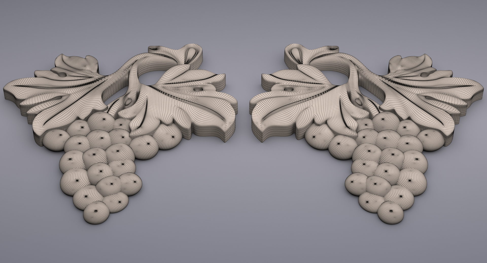 free alamo grape clusters onlay 3d model