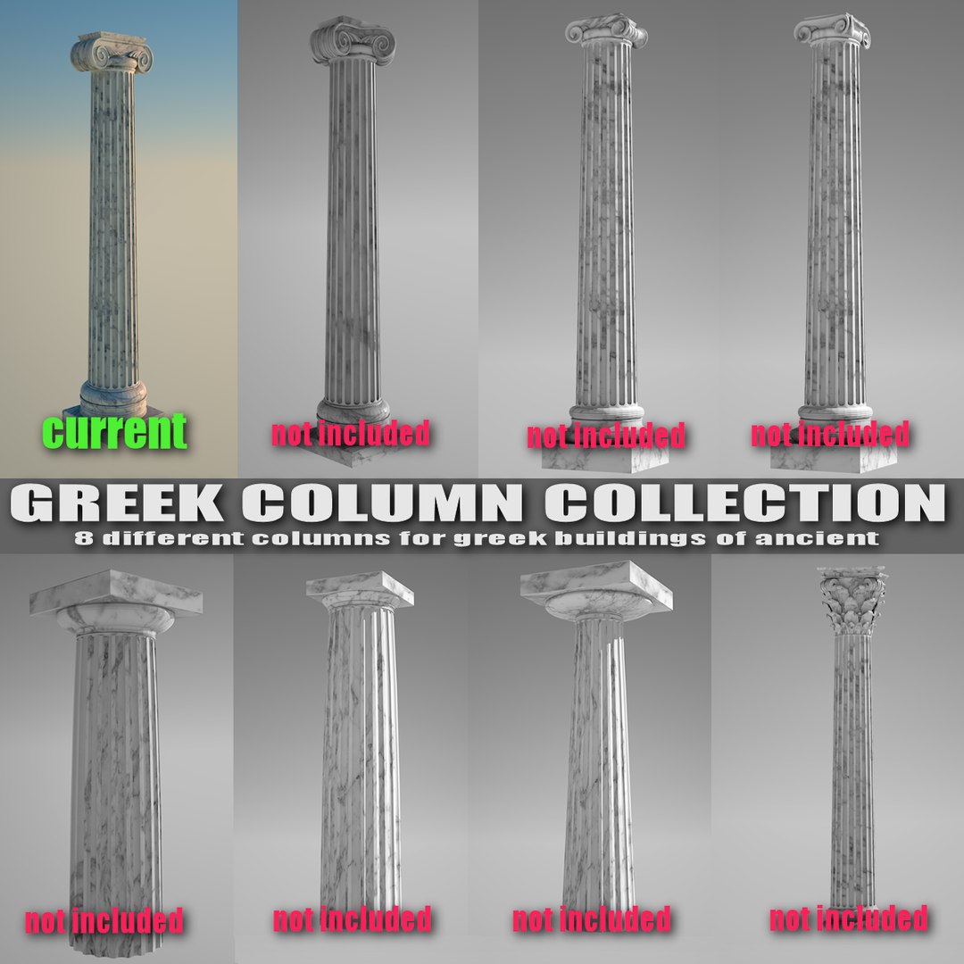 3d Greek Column 1 Ionic