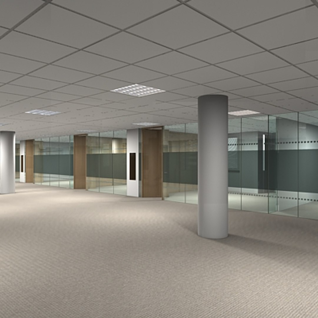 interior office shell 3d max