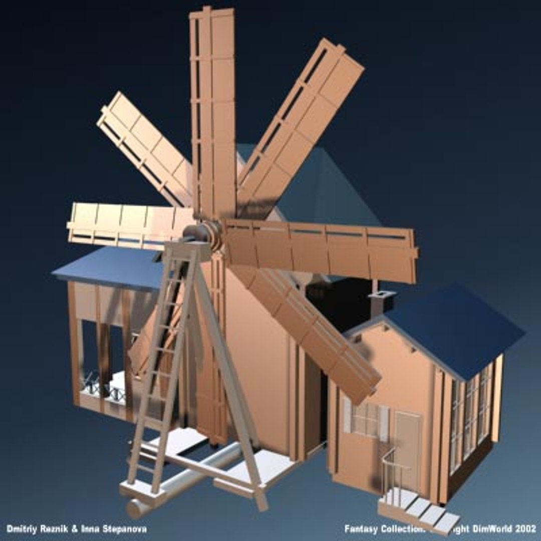 fantasy medieval windmill 3d model
