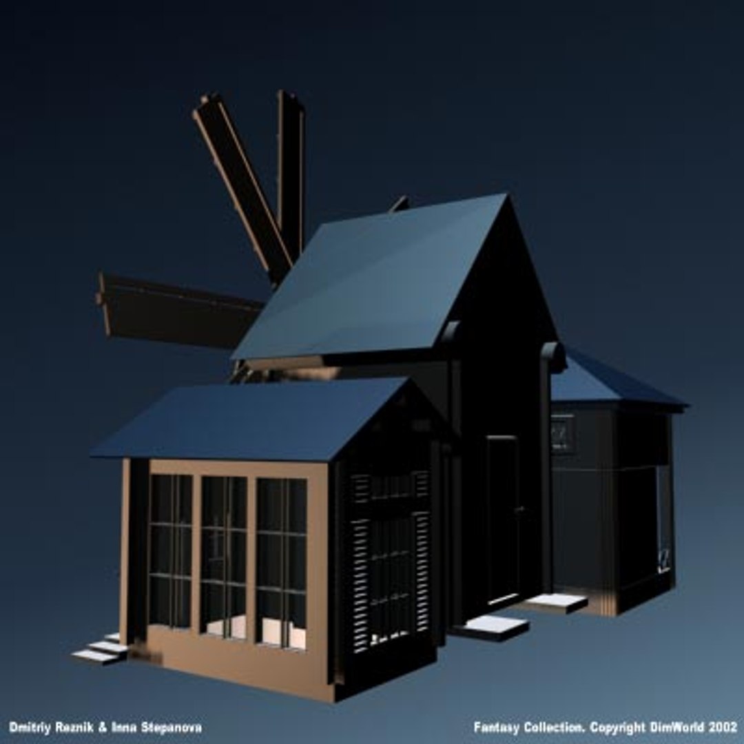 fantasy medieval windmill 3d model