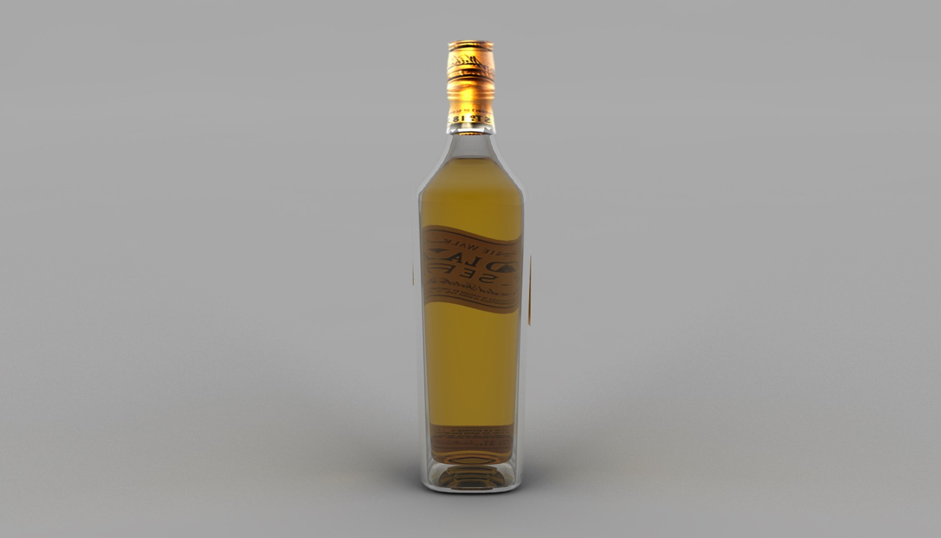 3D Gold Label Bottle Model - TurboSquid 1319212