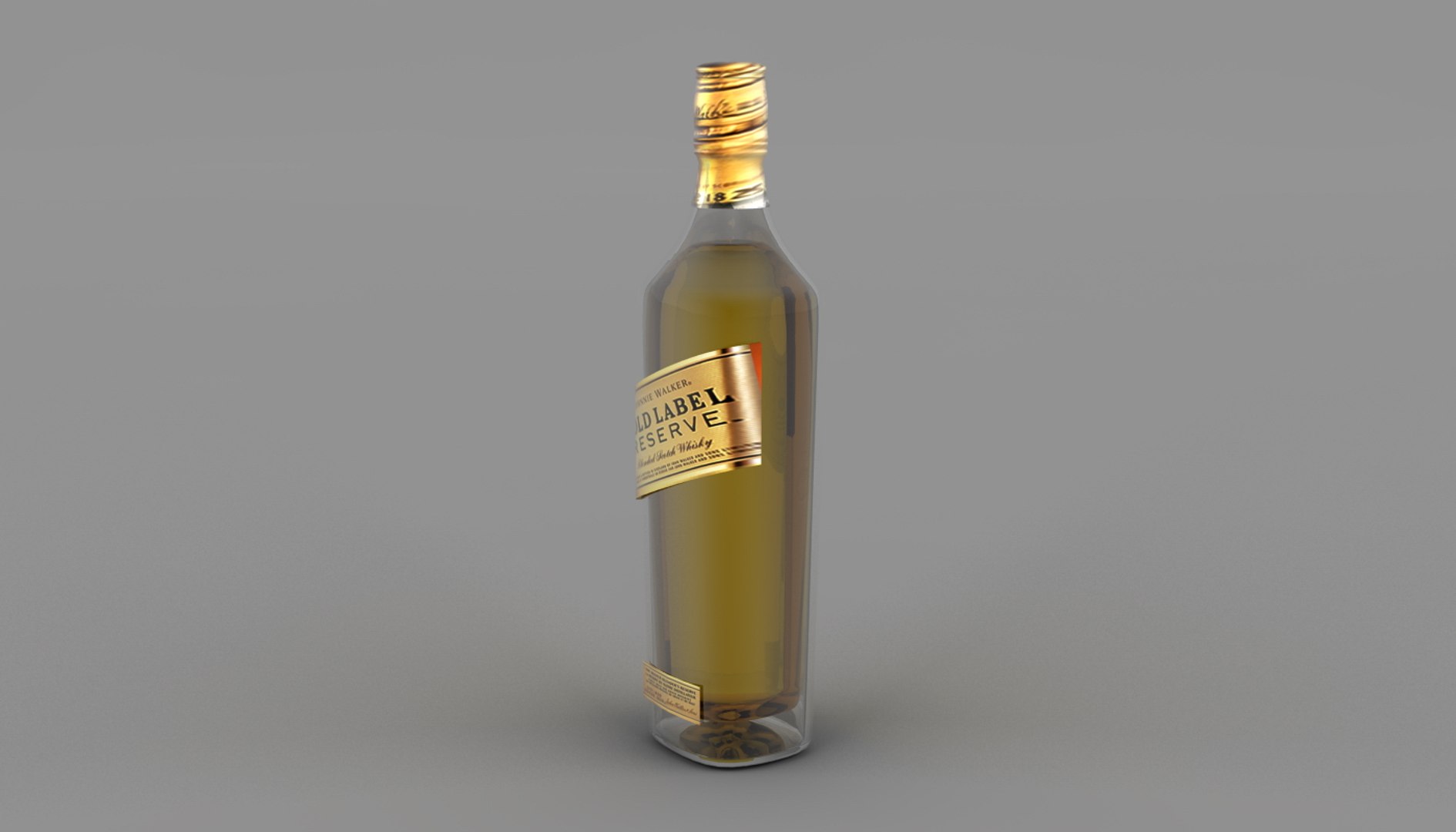3D Gold Label Bottle Model - TurboSquid 1319212
