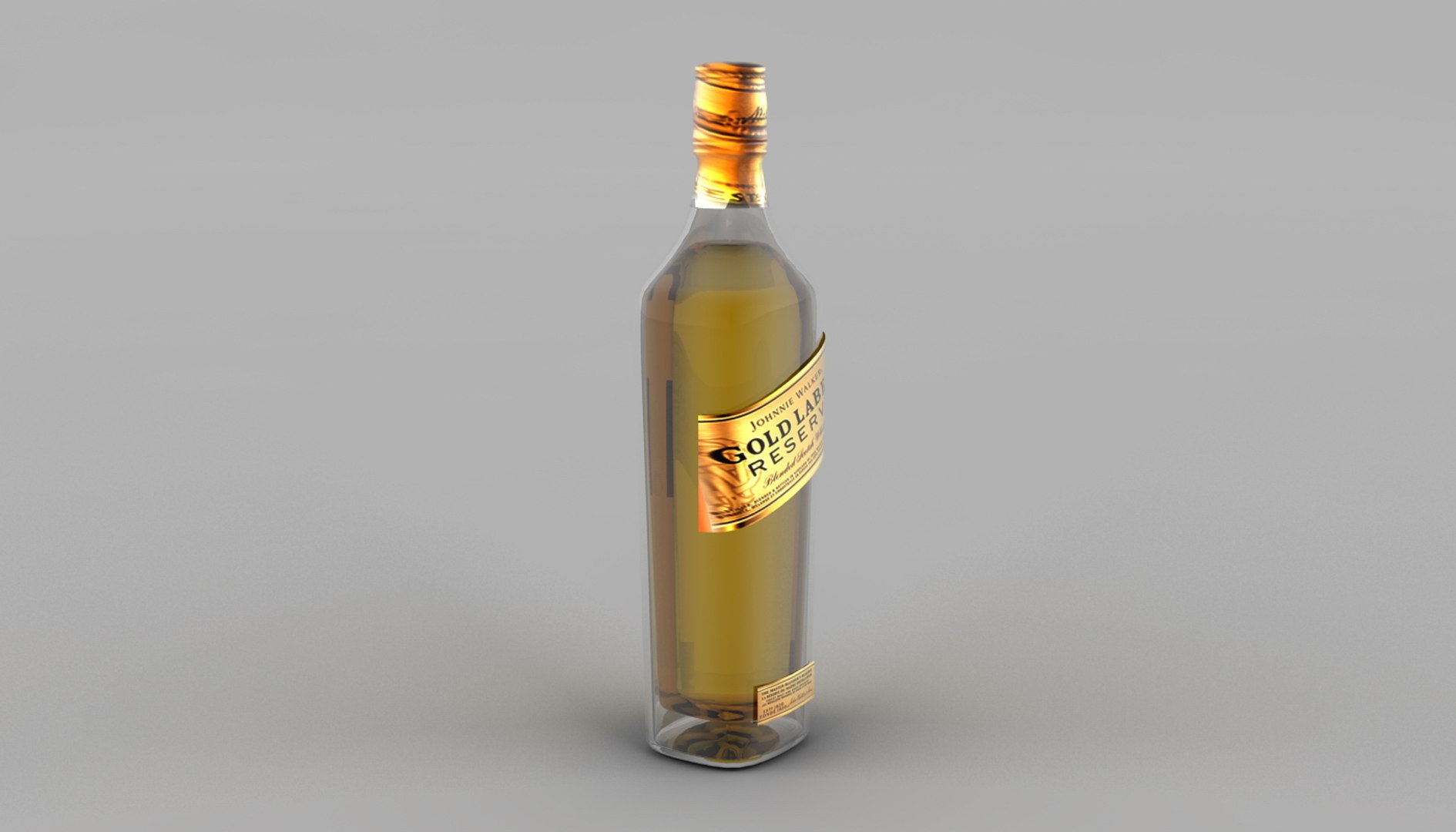 3D Gold Label Bottle Model - TurboSquid 1319212