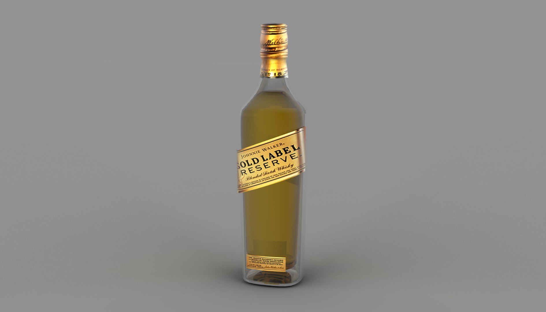 3D Gold Label Bottle Model - TurboSquid 1319212