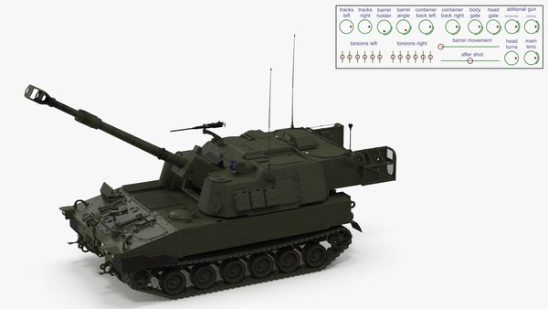 modelo 3d Obús militar M109A7 Paladín aparejado - TurboSquid 2202515