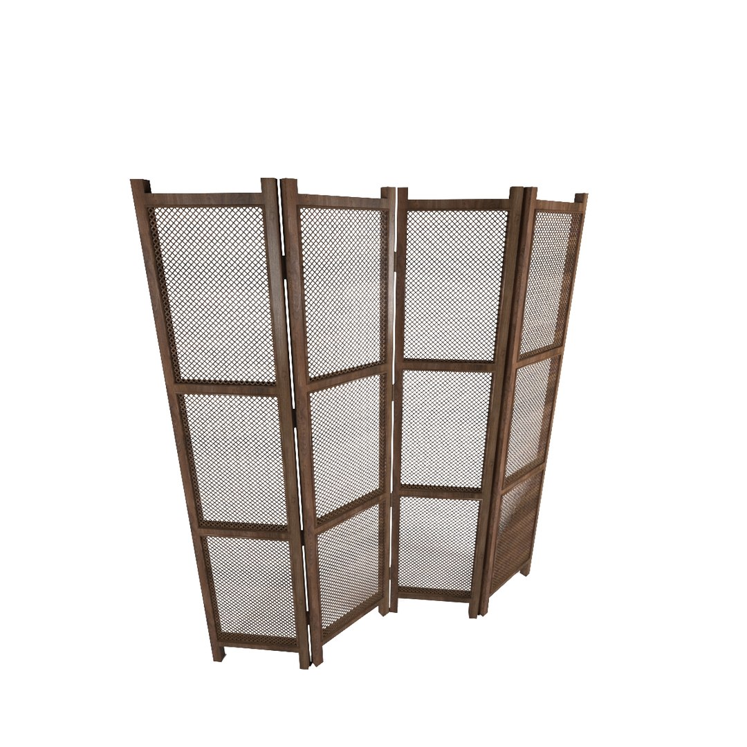 3D Wood Screen Paravan Model - TurboSquid 1460772