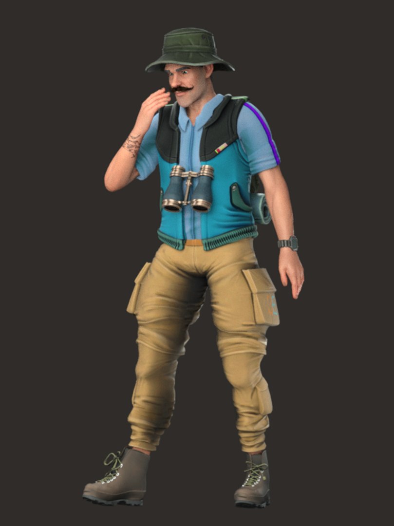 Cartoon Rigged Adventure Man B Character 3D Model 3D Model - TurboSquid ...