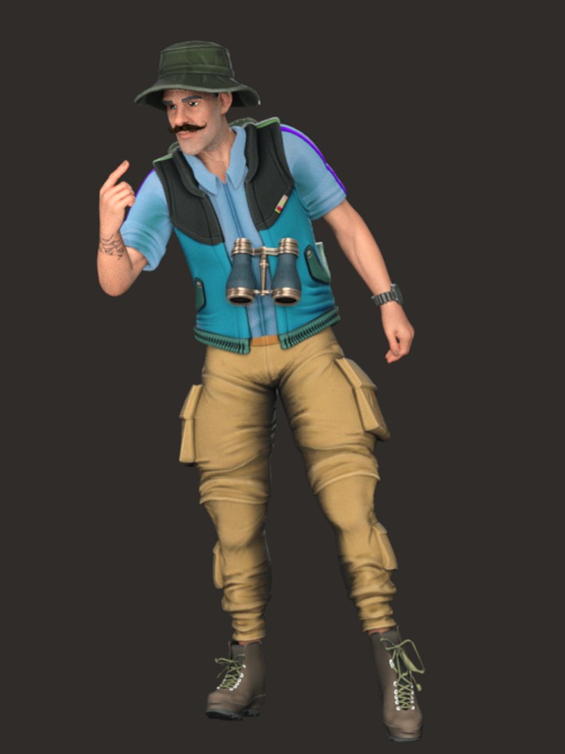 Cartoon Rigged Adventure Man B Character 3D Model 3D Model - TurboSquid ...