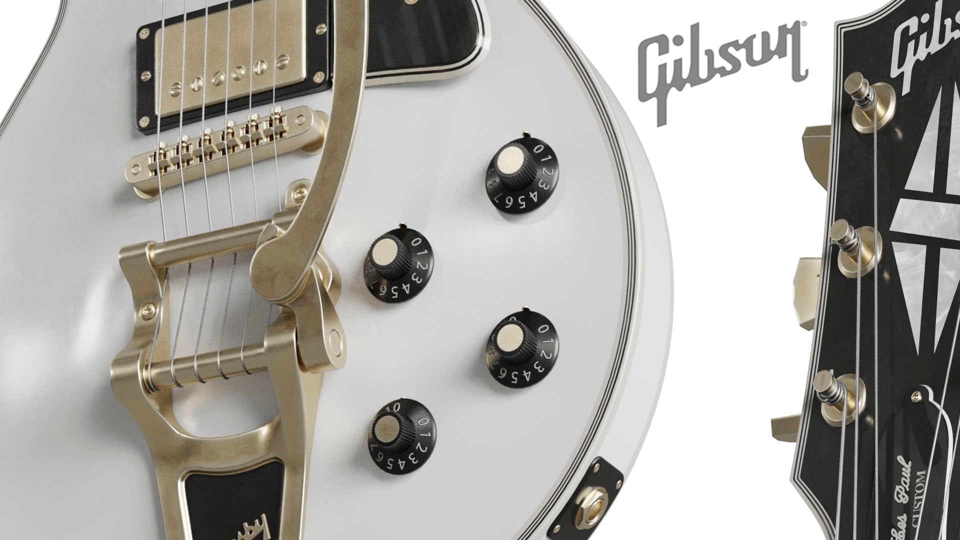 3D Gibson Les Paul Guitar In A Decorative Frame - TurboSquid 2249631