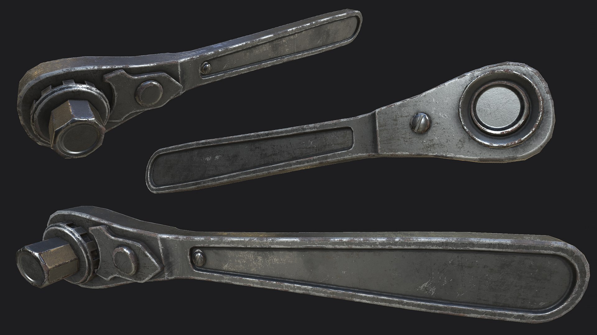 3D Model Old Hex Ratchet Pbr - TurboSquid 1321296
