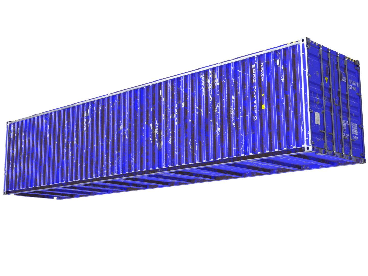 Two-door 40ft Scratched Dirty Blue Container Model - TurboSquid 1807279
