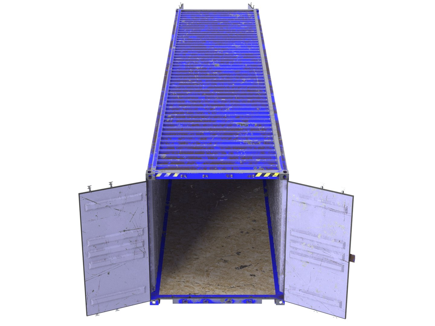 Two-door 40ft Scratched Dirty Blue Container Model - TurboSquid 1807279