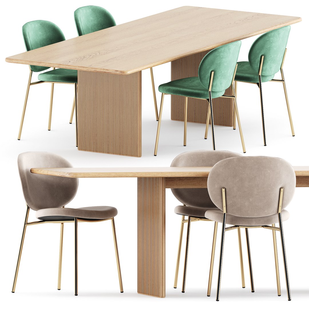 3D Ines Chairs And Cabin Square Table Model - TurboSquid 1997632