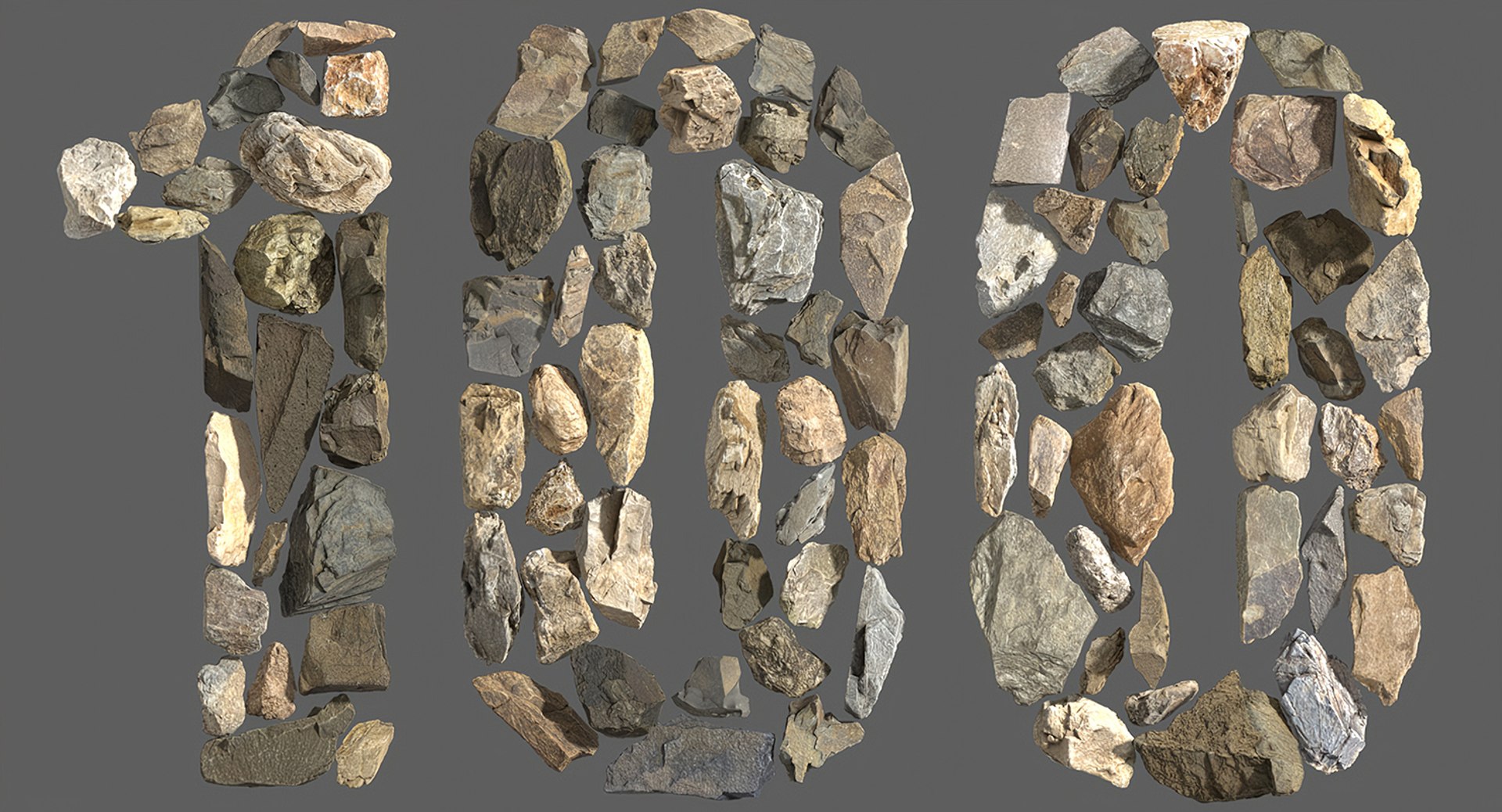 100 stone model - TurboSquid 1389046