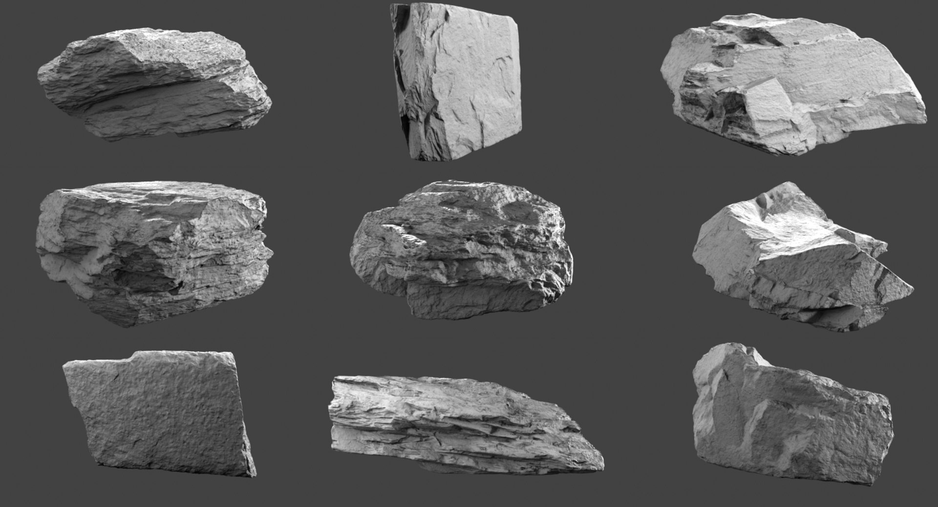 100 stone model - TurboSquid 1389046