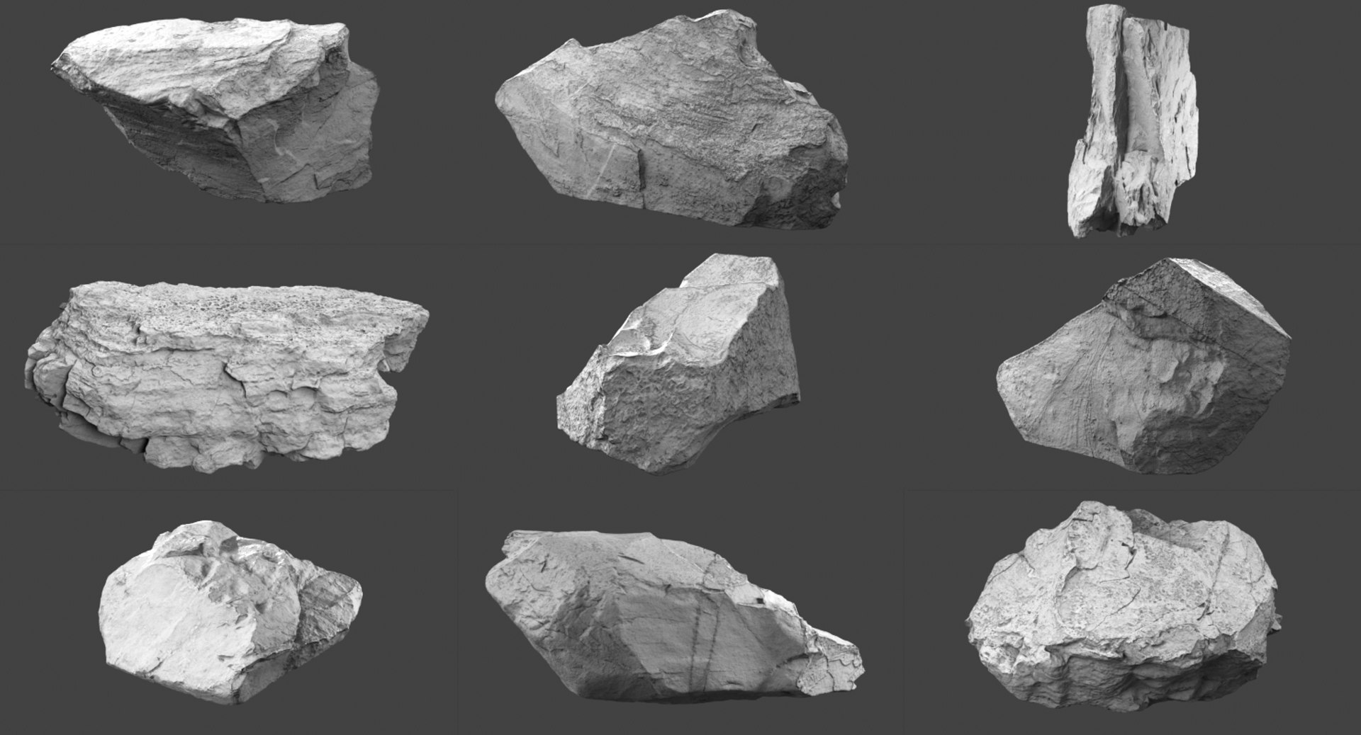 100 stone model - TurboSquid 1389046