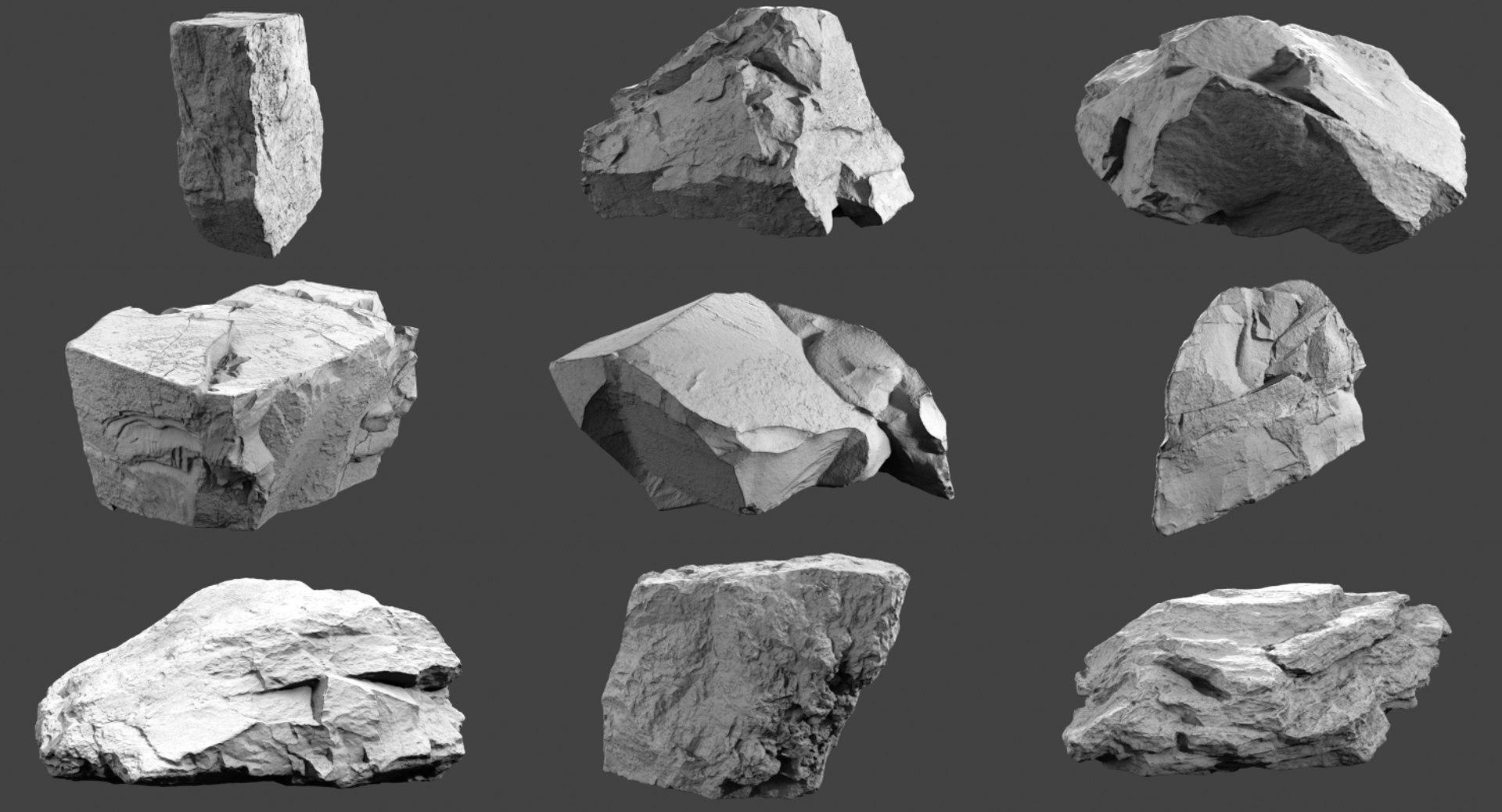 100 stone model - TurboSquid 1389046