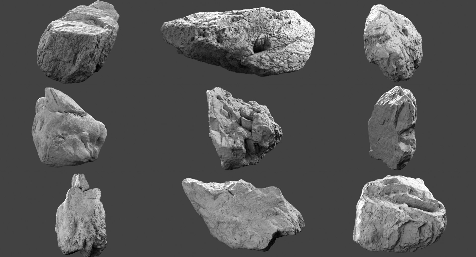 100 stone model - TurboSquid 1389046