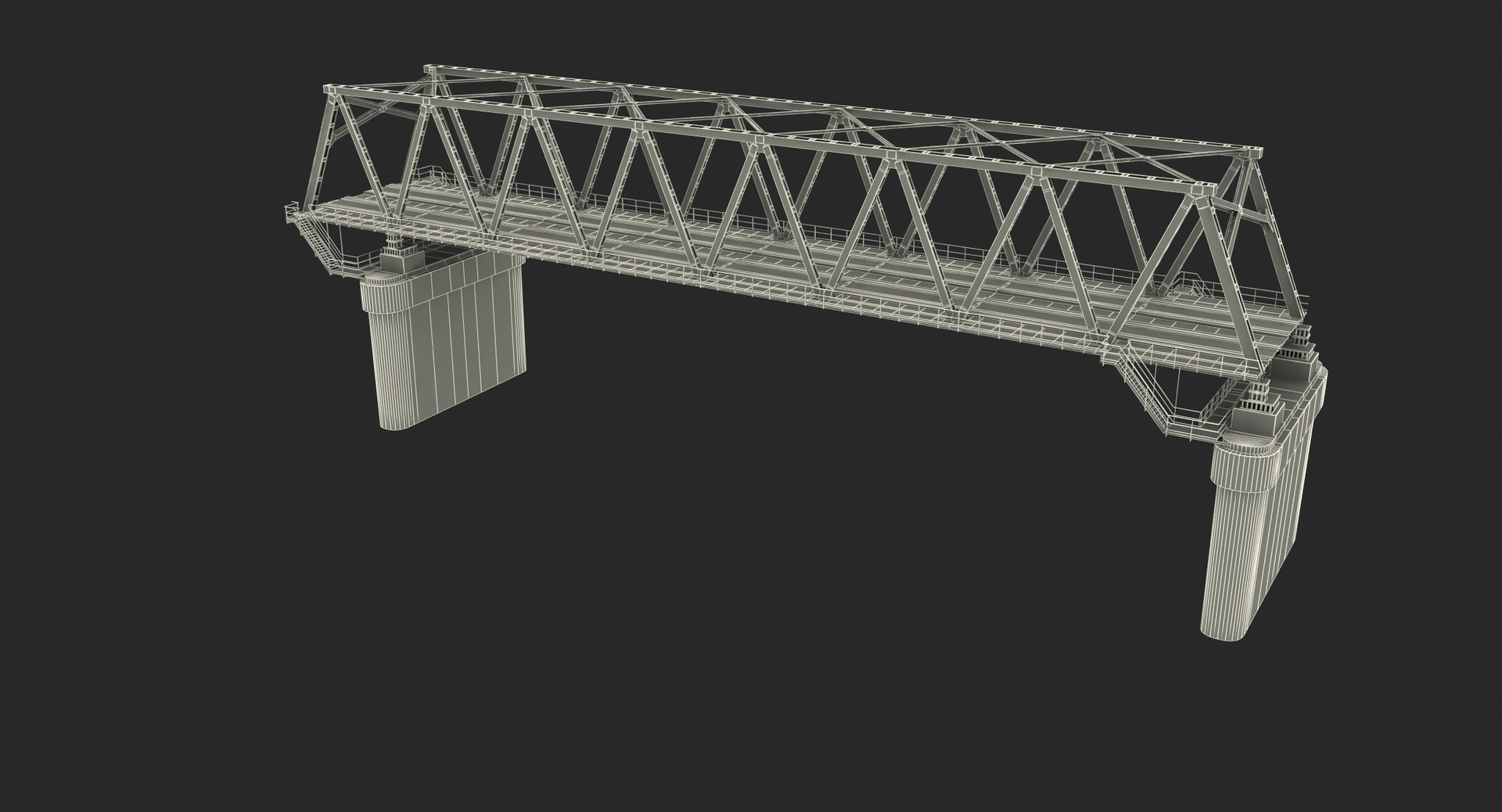 3D Model Old Railway Bridge Rails - TurboSquid 1402871